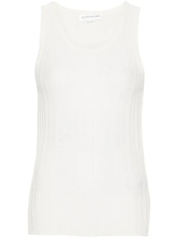 Victoria Beckham Striped Fine-knit Tank Top