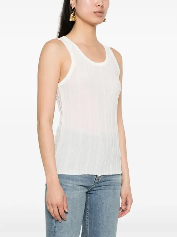 Victoria Beckham Striped Fine-knit Tank Top