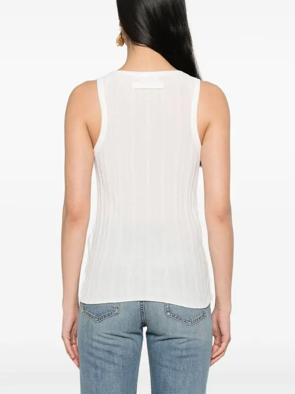 Victoria Beckham Striped Fine-knit Tank Top