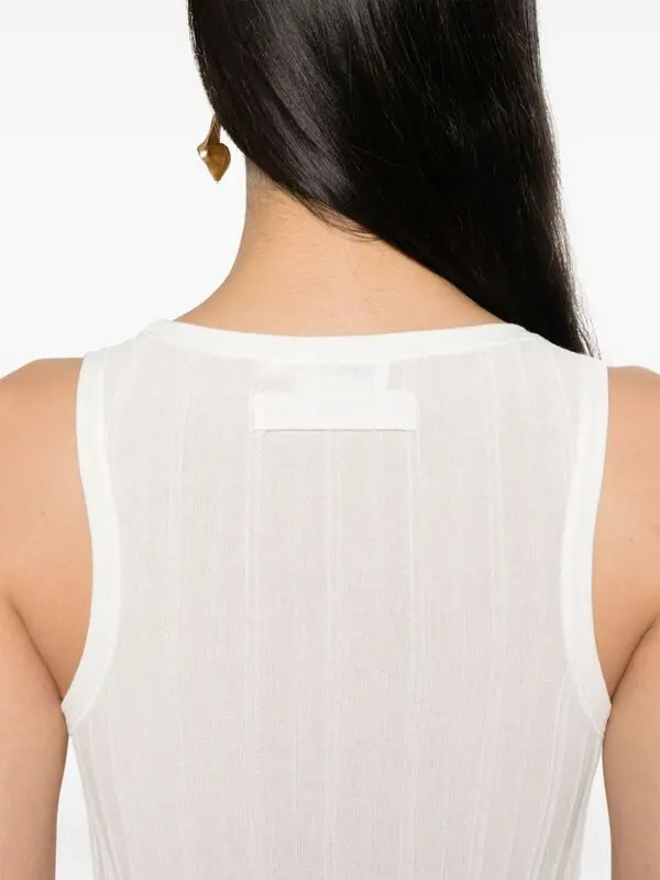 Victoria Beckham Striped Fine-knit Tank Top