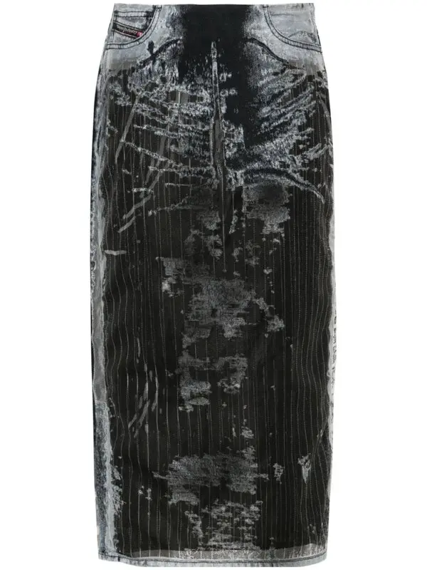 DIESEL® De-pra-fse1 Denim Midi Skirt