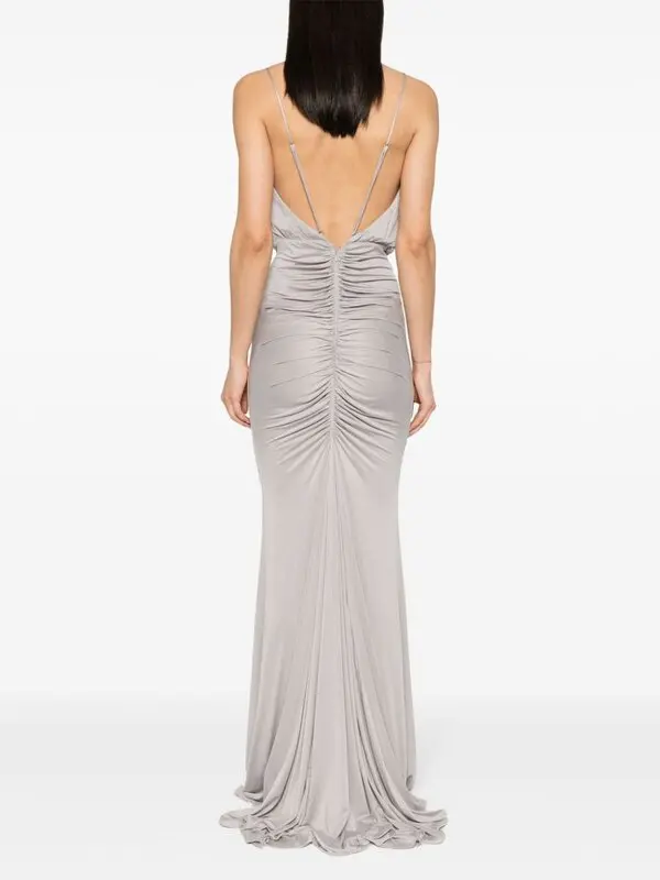 Elisabetta Franchi Gathered Sleeveless Gown