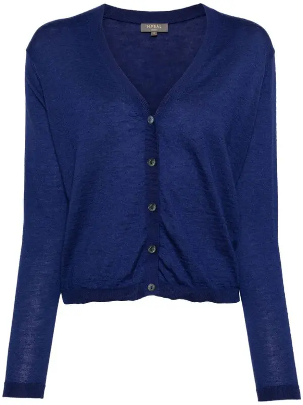 N.peal Superfine Cashmere Cardigan - Blue