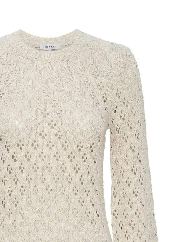FRAME Crochet Organic Cotton-silk Shift Dress