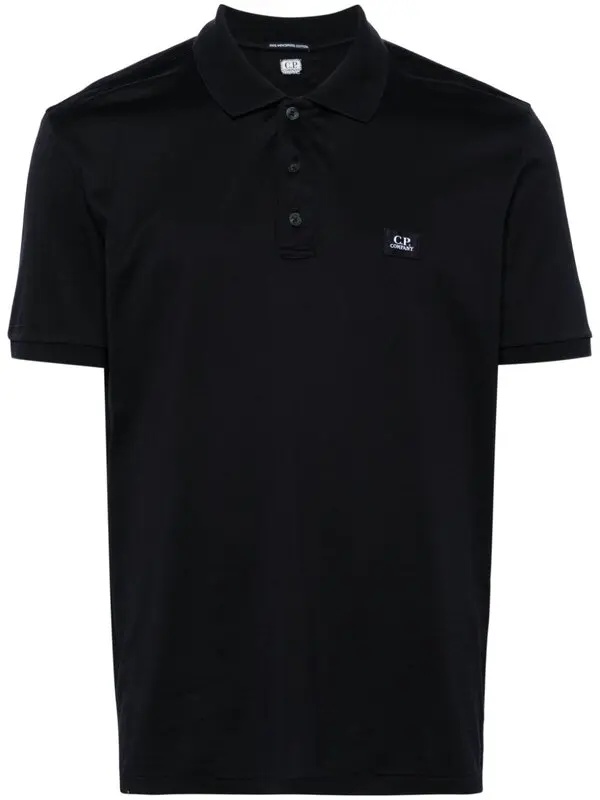 C.P. COMPANY Logo-patch Jersey Polo Shirt