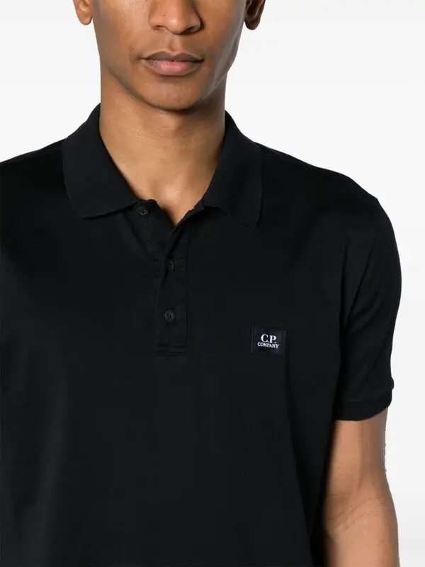 C.P. COMPANY Logo-patch Jersey Polo Shirt