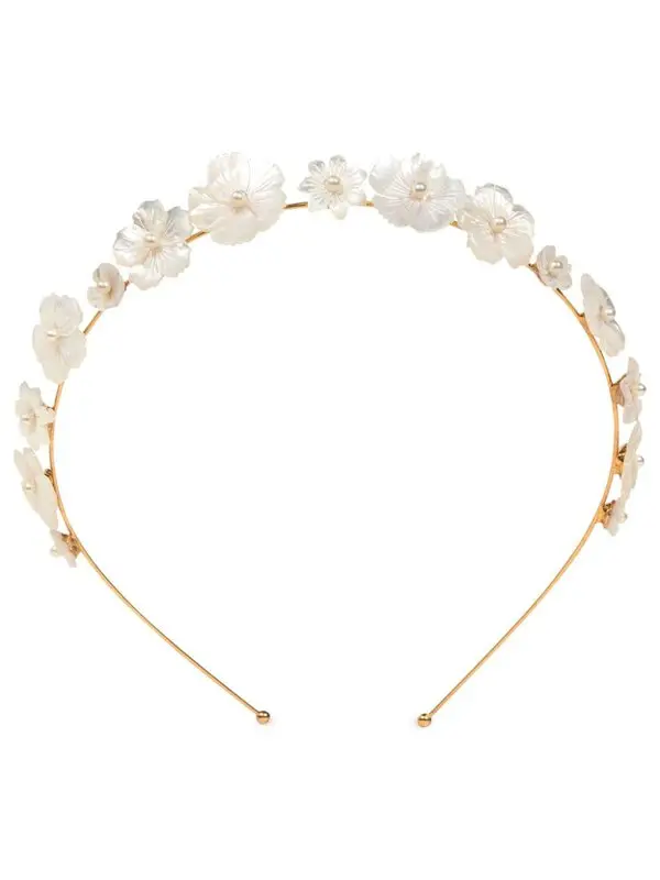 JENNIFER BEHR Jenna Floral Appliqué Headband - Gold