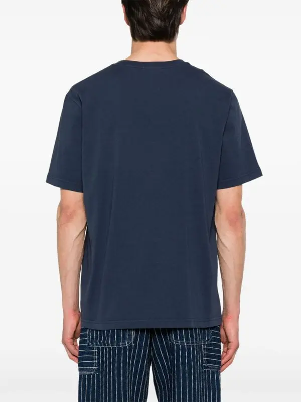 Maison Kitsuné Fox-motif Cotton T-shirt - Blue