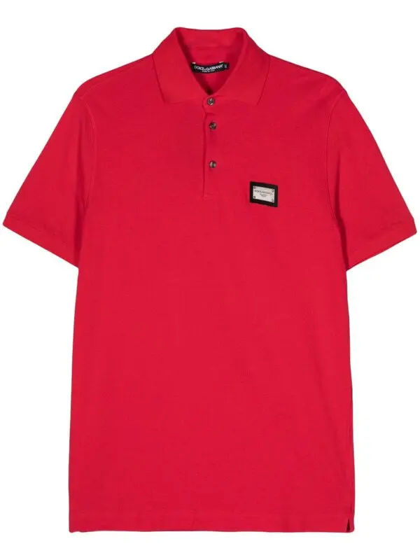 Dolce & Gabbana Logo-plaque Polo Shirt - Red