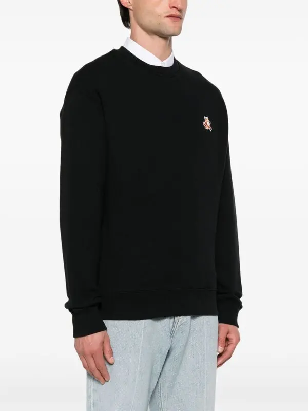 Maison Kitsuné Fox-motif Cotton Sweatshirt - Black