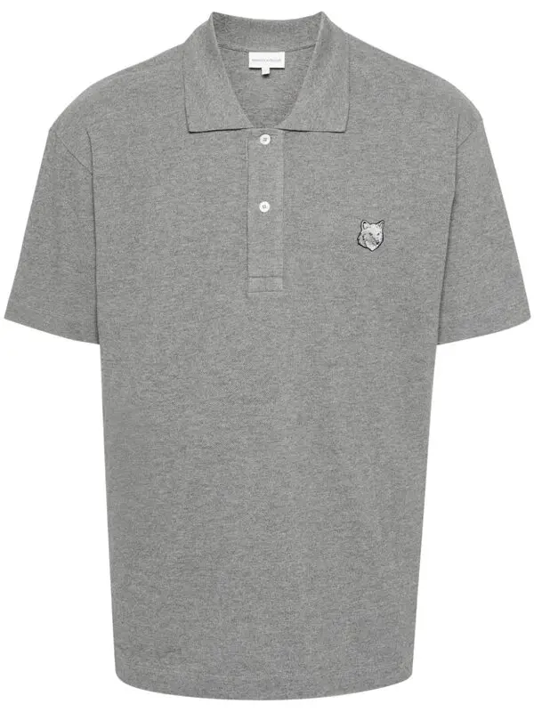 Maison Kitsuné Fox-motif Polo Shirt - Grey
