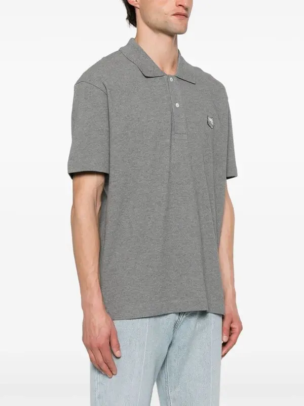 Maison Kitsuné Fox-motif Polo Shirt - Grey