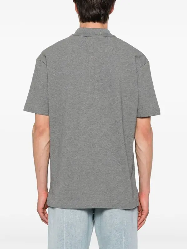 Maison Kitsuné Fox-motif Polo Shirt - Grey