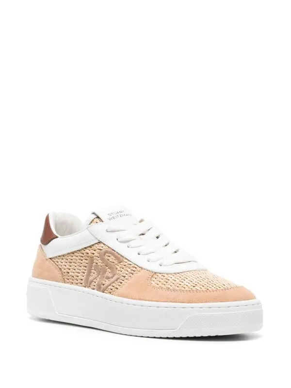 STUART WEITZMAN Courtside Raffia Sneakers - Neutrals