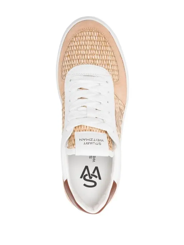 STUART WEITZMAN Courtside Raffia Sneakers - Neutrals