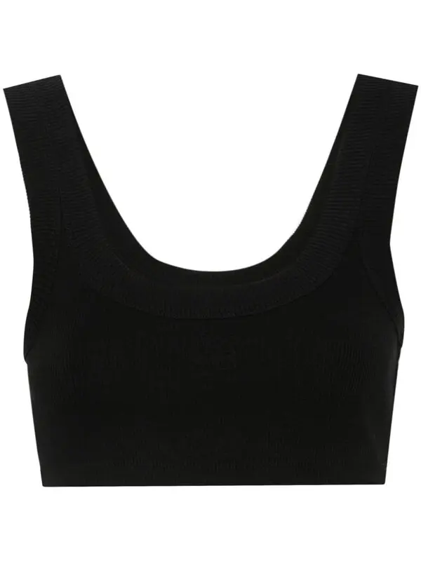 Alexander Wang Embossed-logo Cropped Tank Top