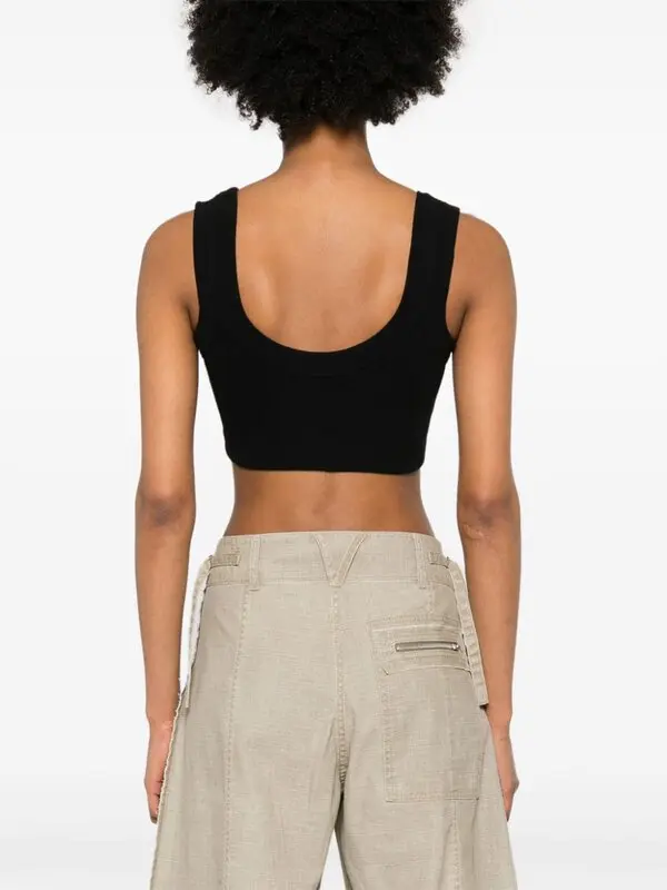 Alexander Wang Embossed-logo Cropped Tank Top
