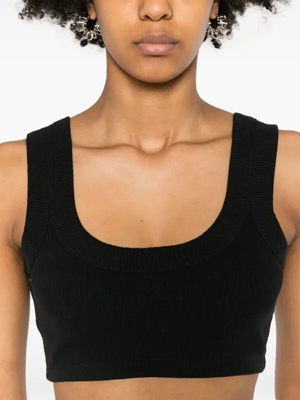 Alexander Wang Embossed-logo Cropped Tank Top
