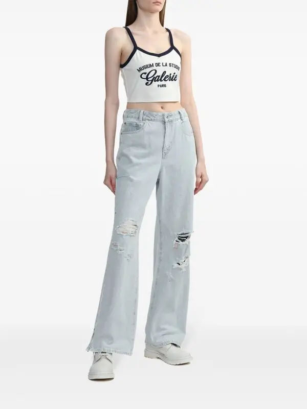 MUSIUM DIV. Logo-embroidered Cropped Tank Top