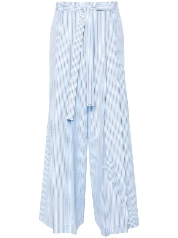 Alberta Ferretti Pleat-detail Striped Palazzo Pants