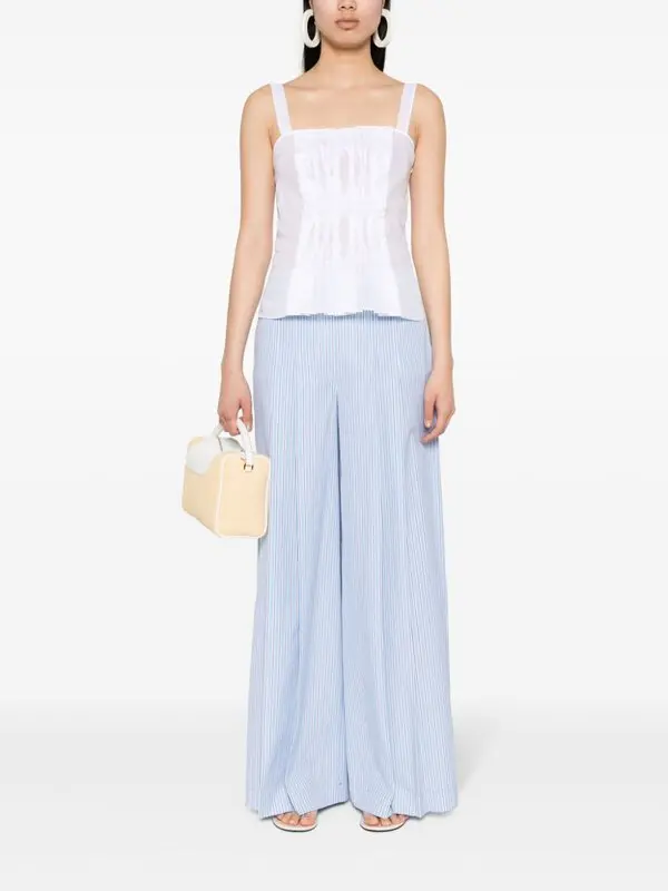 Alberta Ferretti Pleat-detail Striped Palazzo Pants