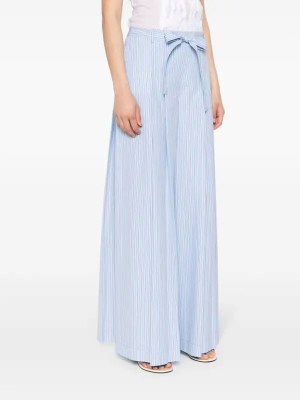 Alberta Ferretti Pleat-detail Striped Palazzo Pants