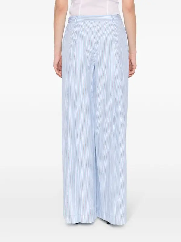 Alberta Ferretti Pleat-detail Striped Palazzo Pants