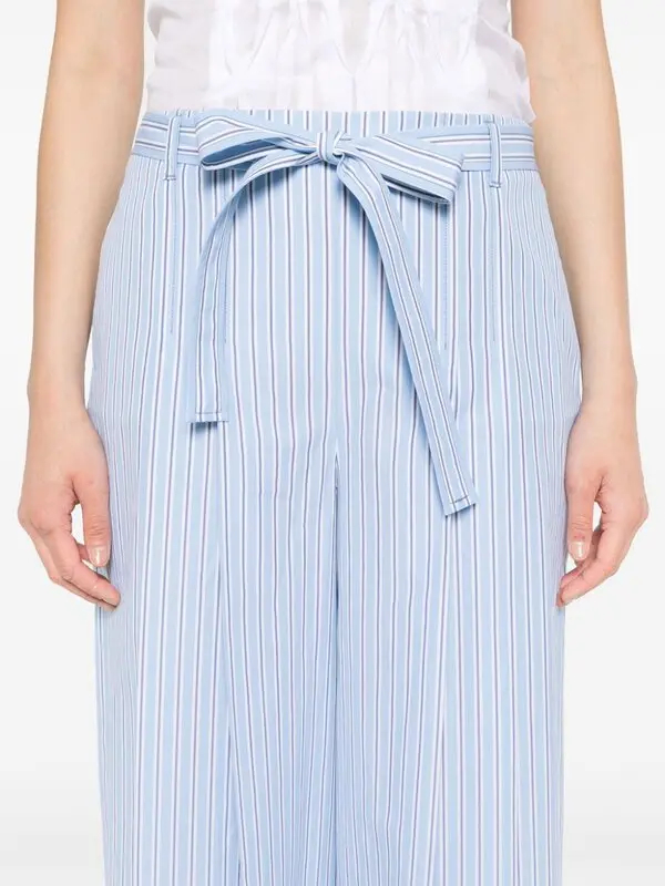 Alberta Ferretti Pleat-detail Striped Palazzo Pants