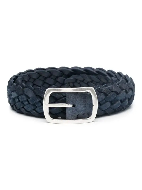 ORTIGNI Braided Leather Belt - Blue
