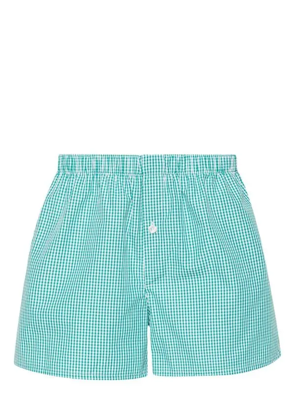 MODES Gingham-check Cotton Boxers - Green