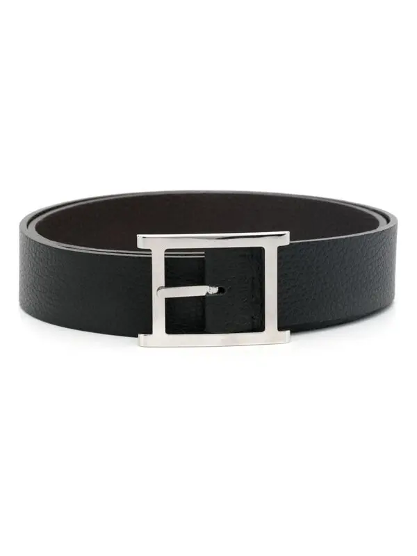 Orciani Adjustable Leather Belt - Black