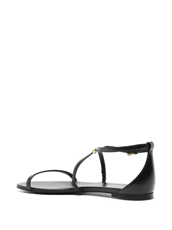 Alexander McQueen Ankle-strap Leather Sandals - Black