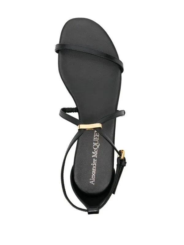 Alexander McQueen Ankle-strap Leather Sandals - Black