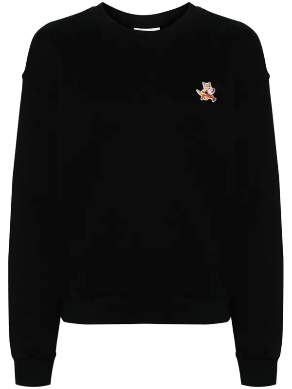 Maison Kitsuné Fox-appliqué Sweatshirt - Black