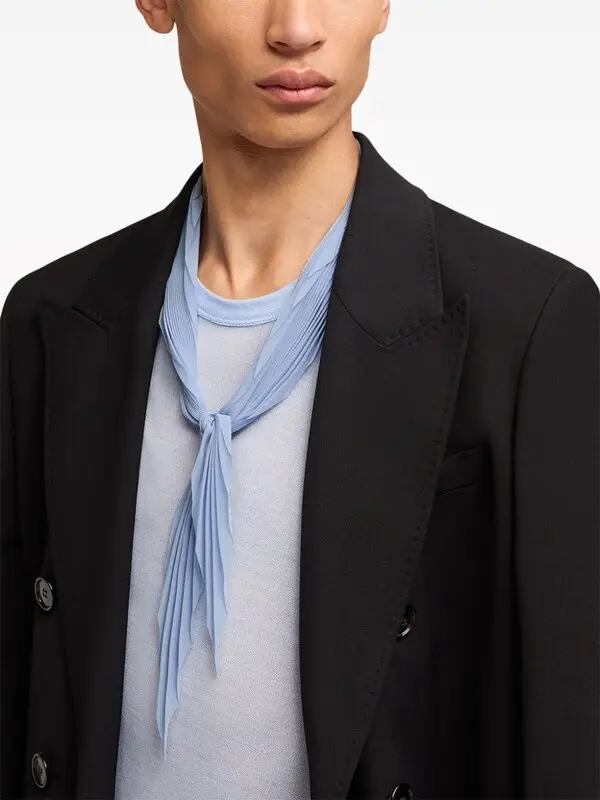 AMI Paris Plissé-effect Crepe Scarf