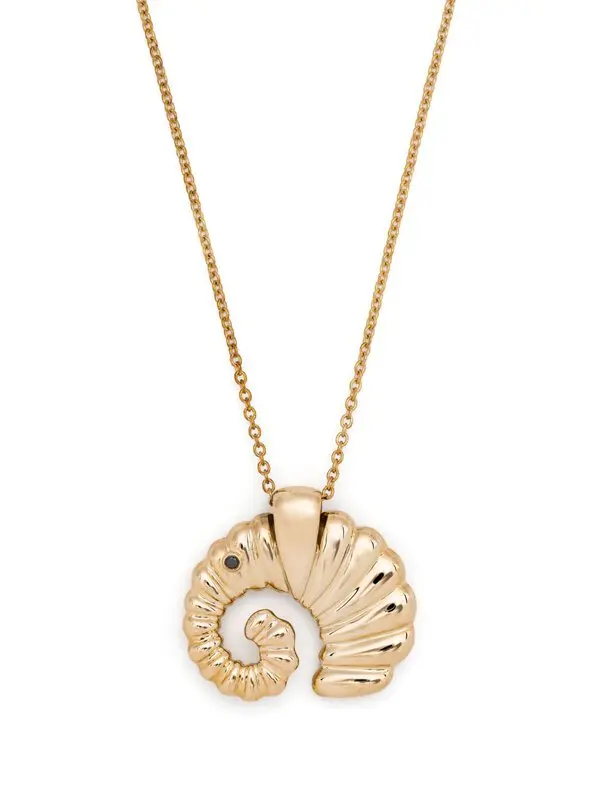 Yvonne Léon 9kt Yellow Elephant Coquillage Pendant Necklace - Gold