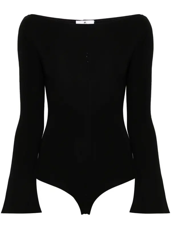 COURREGES Zip-detail Jersey Bodysuit - Black