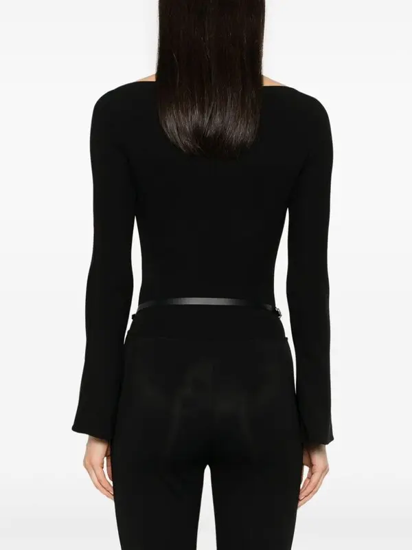 COURREGES Zip-detail Jersey Bodysuit - Black