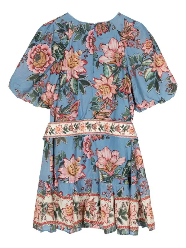 blue dress for baby girl Blue Flowing Beauty Short Sleeve Mini Dress – FARM Rio