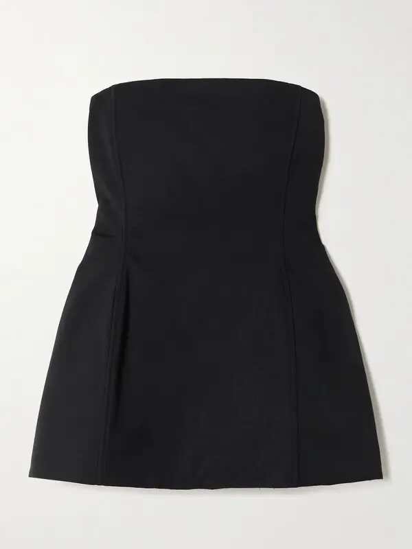 Magda Butrym Grain De Poudre Cotton Bustier Top - Black