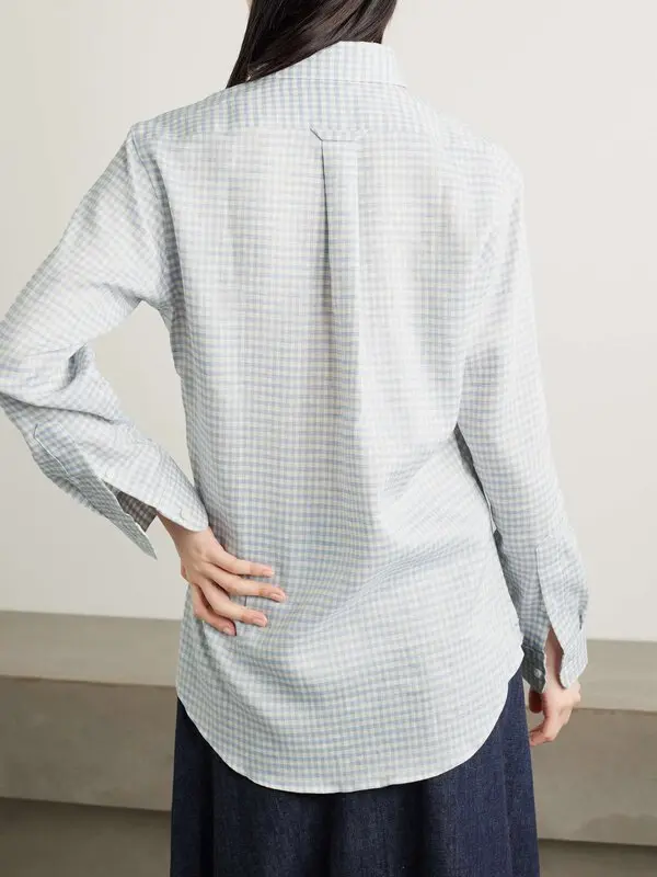 Purdey Checked Linen Shirt - Indigo
