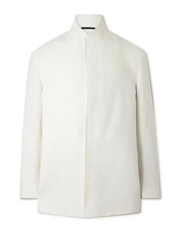 Zegna Mandarin-collar Unstructured Linen Blazer