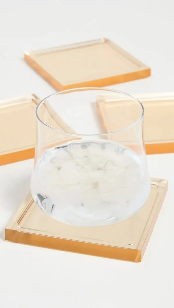 TIZO DESIGN Acrylic Coasters Set Of 4 - Gold