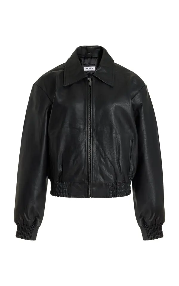 WORN VINTAGE Leather Bomber Jacket