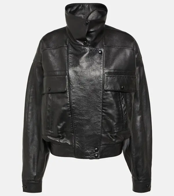 Saint Laurent Leather Bomber Jacket