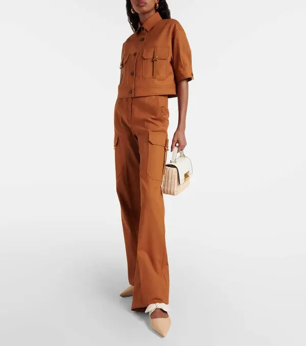 未使用　JIMMY CHOO RALI FLAT 37 Jimmy Choo Rali Leather And Raffia Mules In Neutrals - 30% Off
