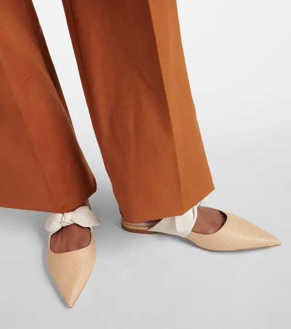 Jimmy Choo Rali Leather And Raffia Mules In Neutrals - 30% Off