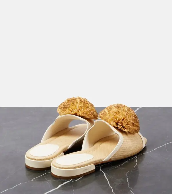 JIMMY CHOO Nako Raffia Slides