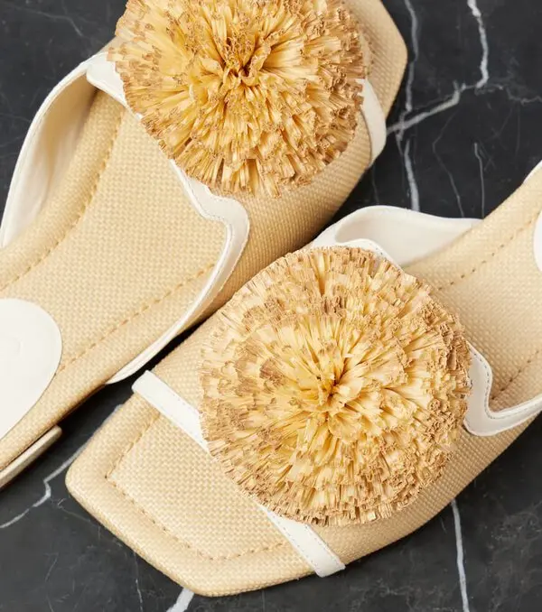 JIMMY CHOO Nako Raffia Slides