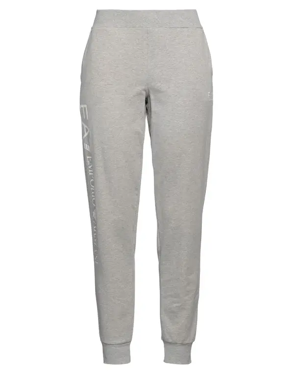 EA7 Light Cotton And Elastane Track Pants - Grey